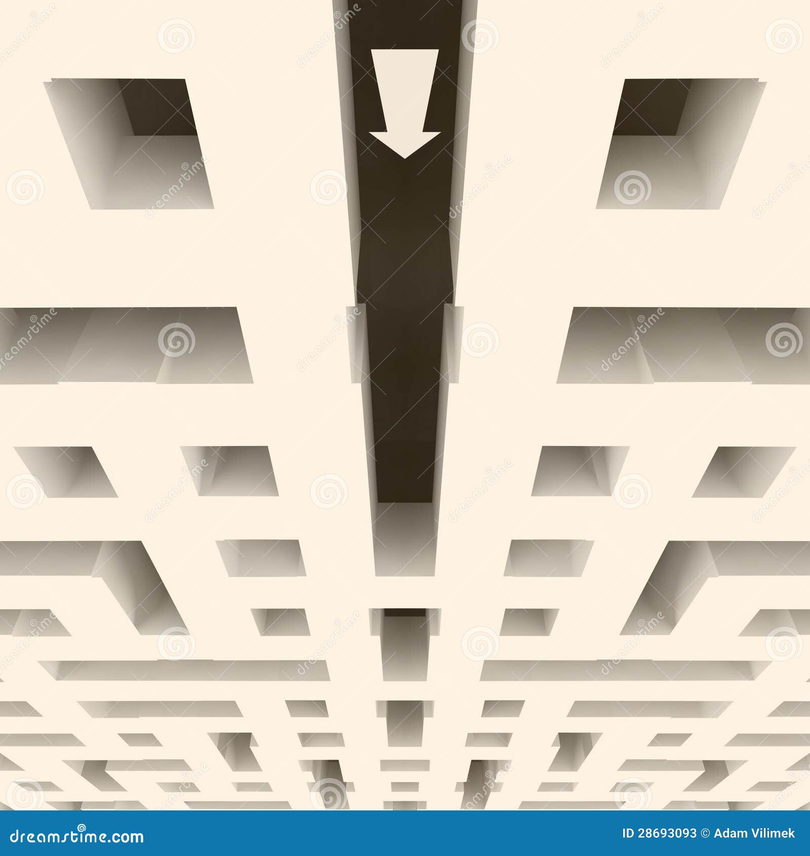 Labyrinth Top-down View With Hidden Human Face Shape Formed By ...