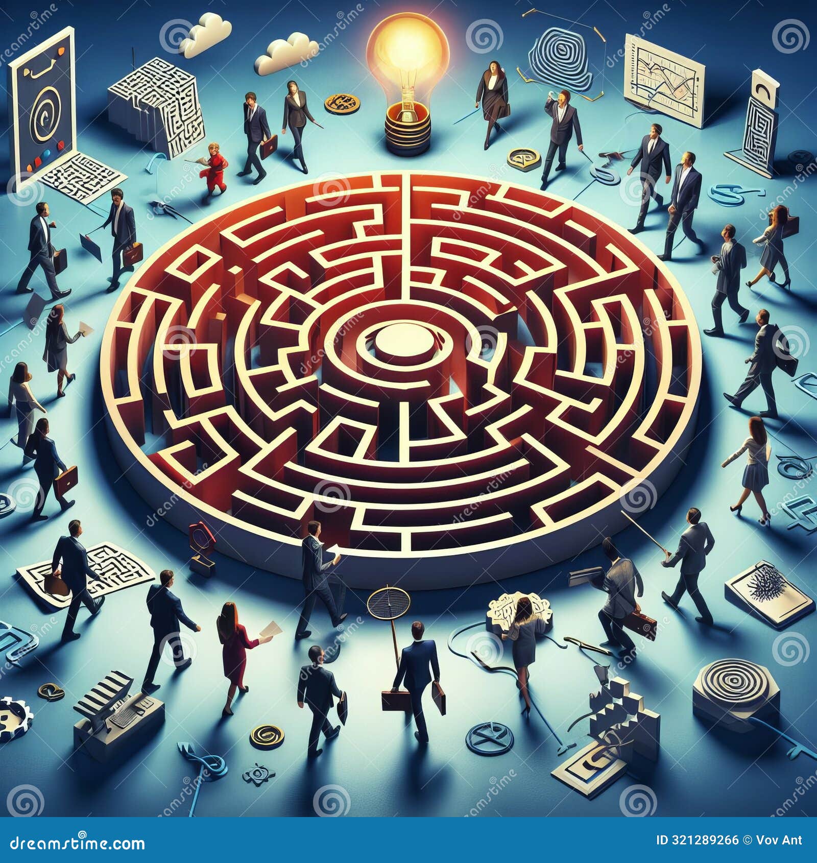 143 114. Labyrinth Team-building Exercise - Group Activities Fe Stock ...