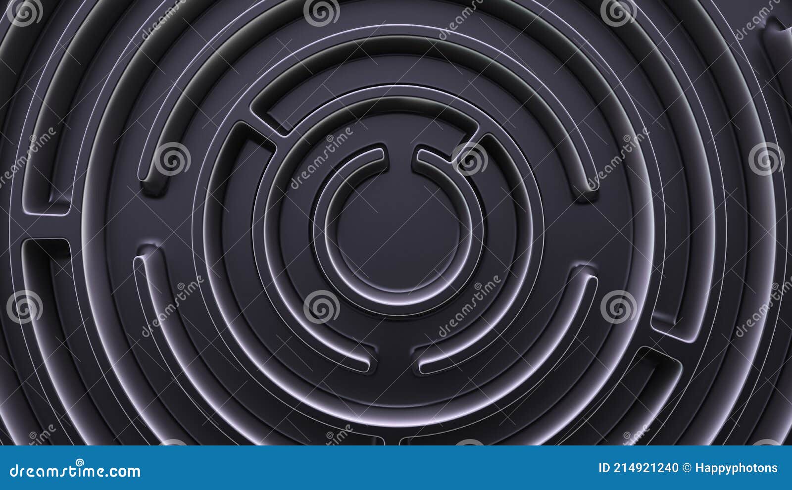 Labyrinth Theme. Round Maze Top View Stock Illustration - Illustration ...