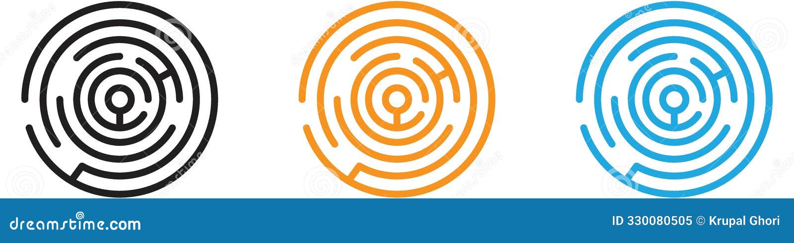 Labyrinth Vector Logo Set Collection for Web App Ui Stock Illustration ...
