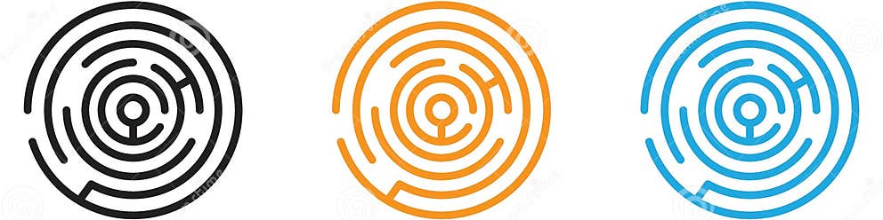 Labyrinth Vector Logo Set Collection for Web App Ui Stock Illustration ...