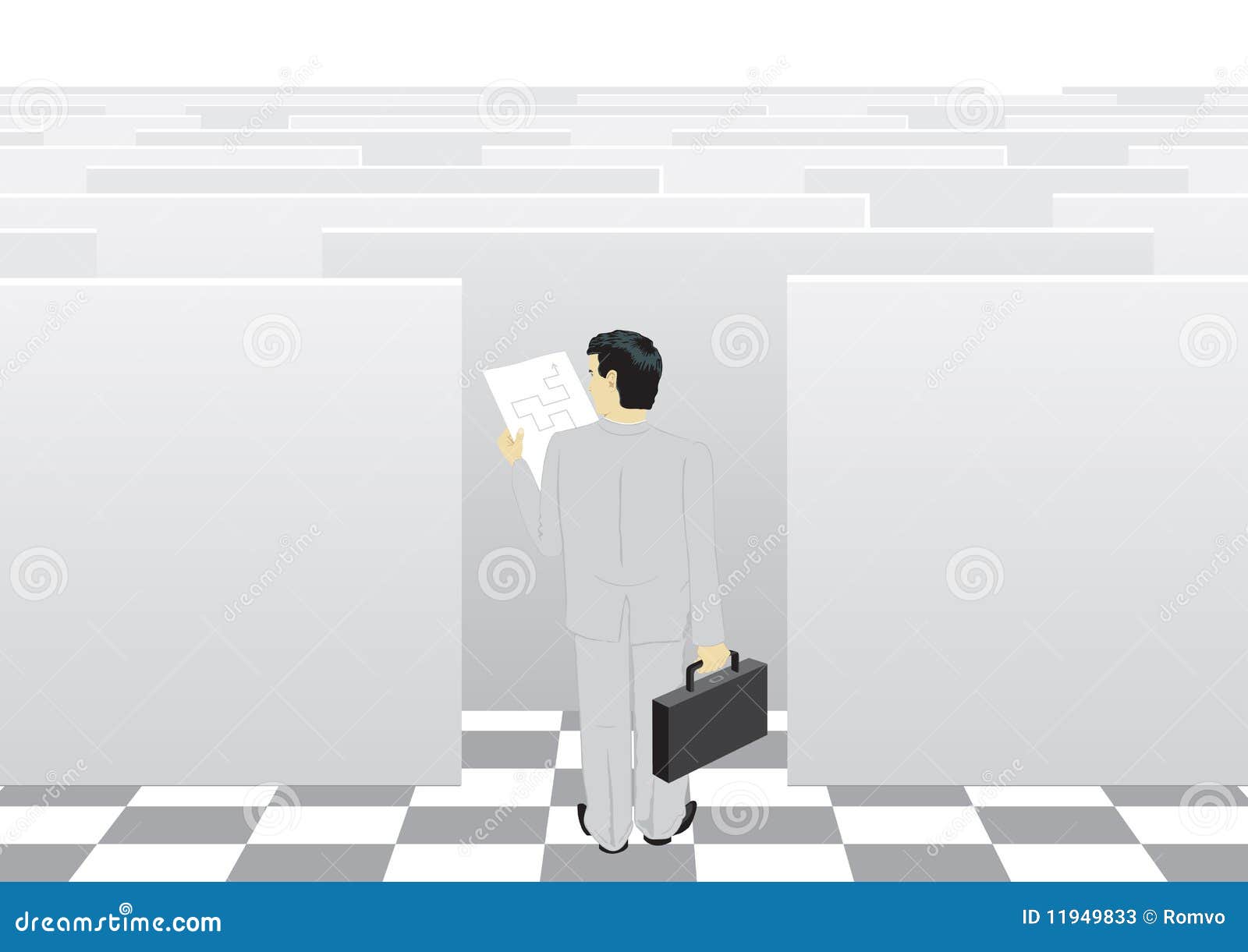 Labyrinth way stock vector. Illustration of male, cartoon - 11949833
