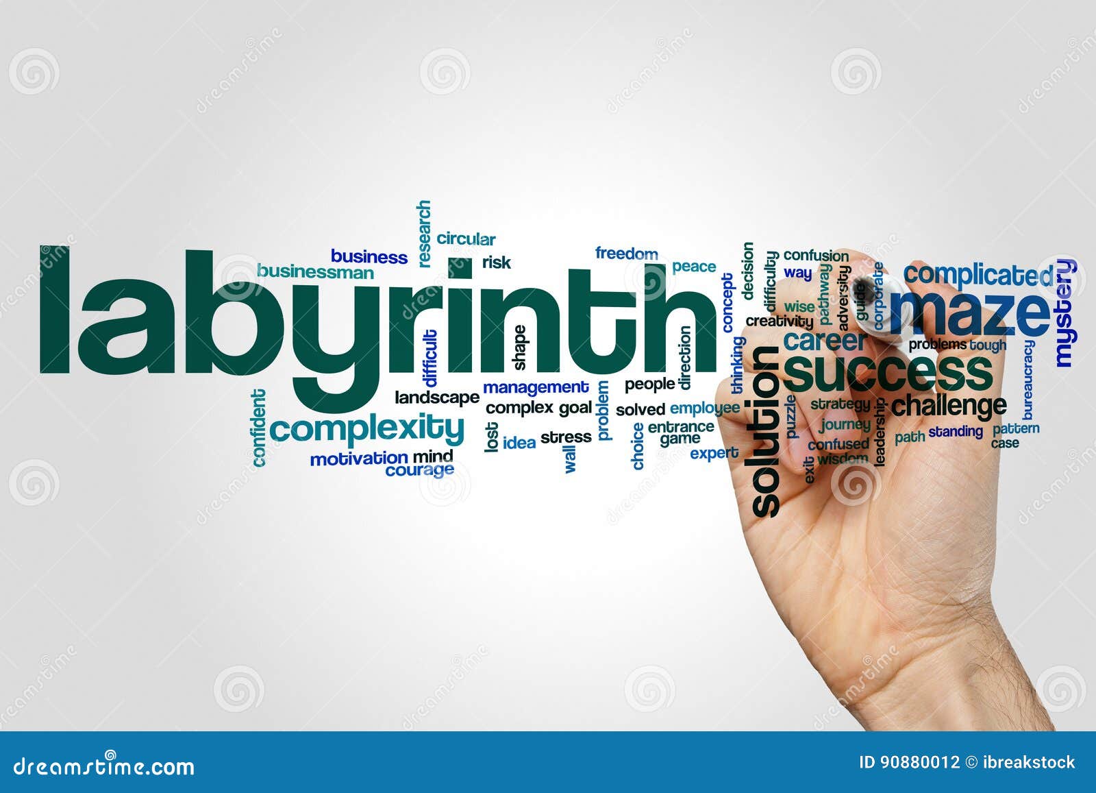 Labyrinth word cloud stock photo. Image of businessman - 90880012