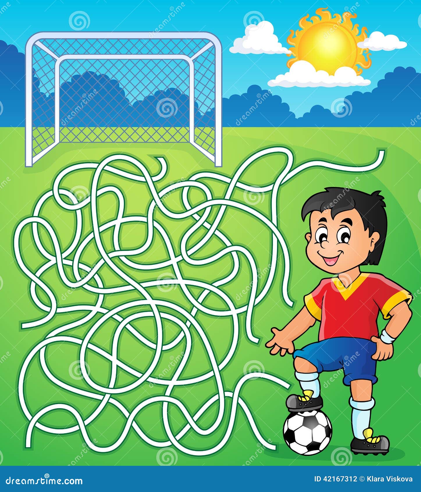 Labyrinthe 5 Avec Le Footballeur Illustration de Vecteur - Illustration ...