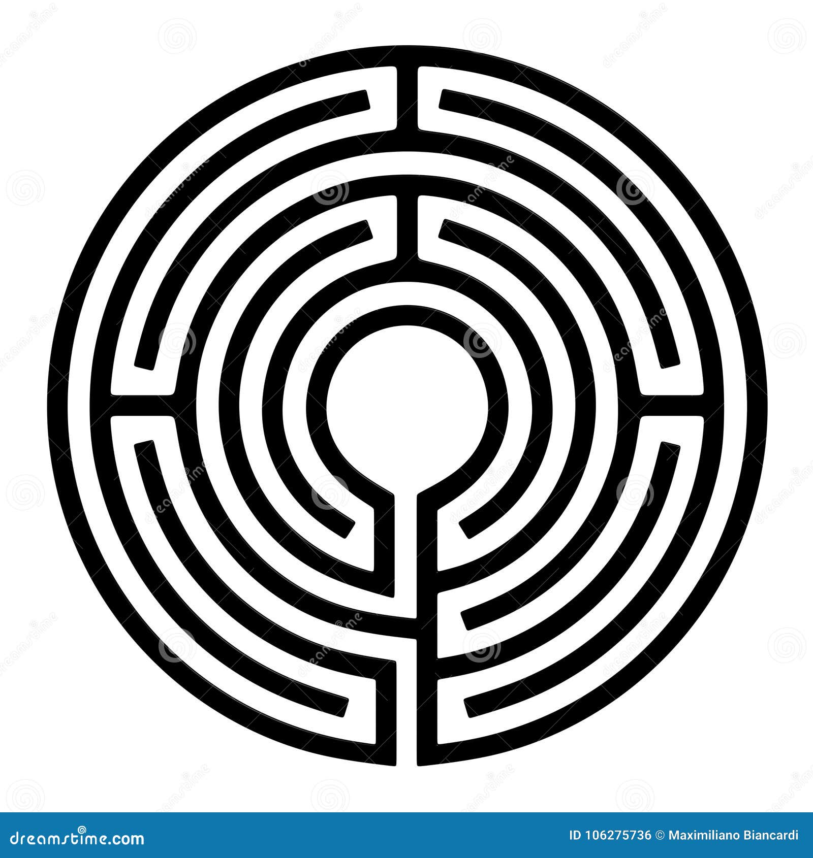 Labyrinthe de cercle illustration stock. Illustration du noir - 106275736