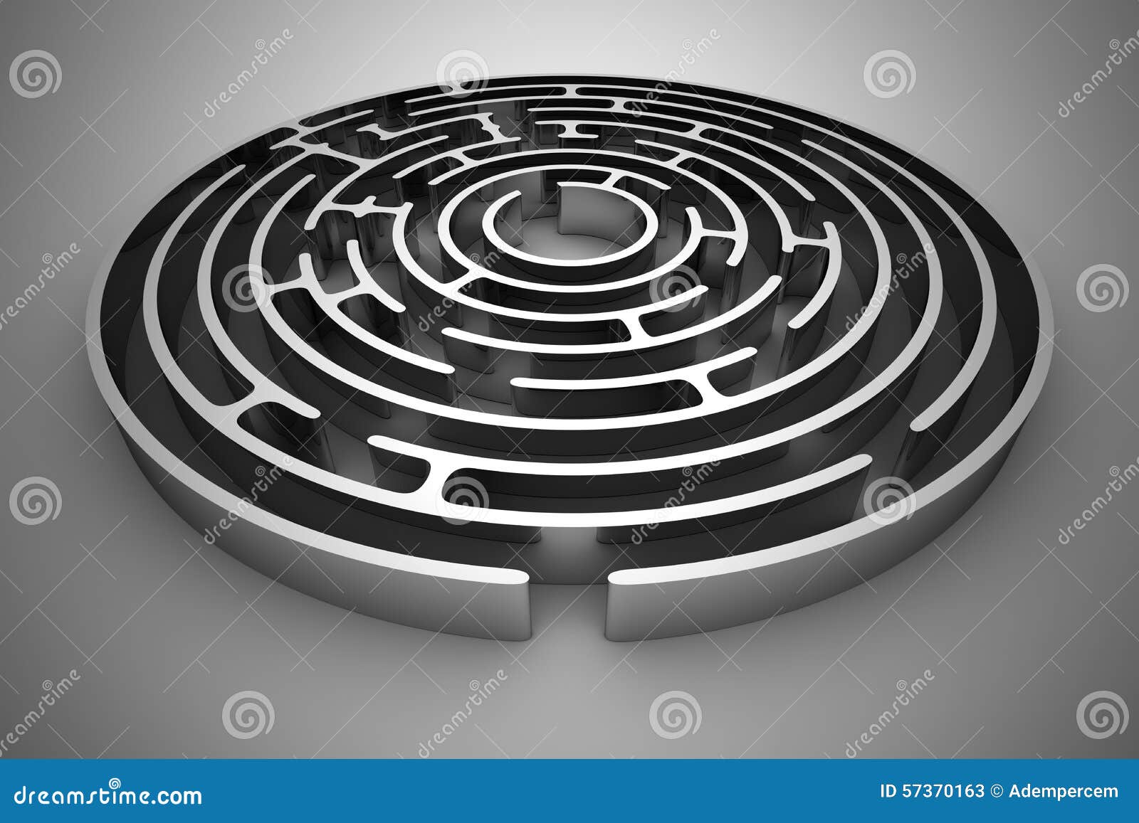 Labyrinthe de cercle illustration stock. Illustration du sortie - 57370163