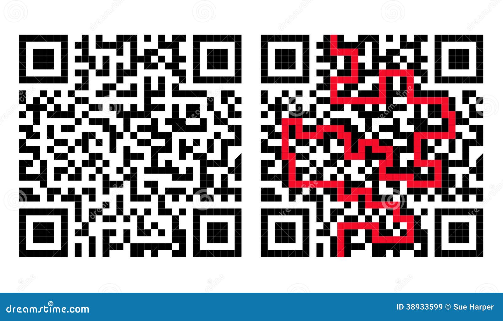 Labyrinthe De Code De QR Avec La Solution En Rouge Illustration de ...