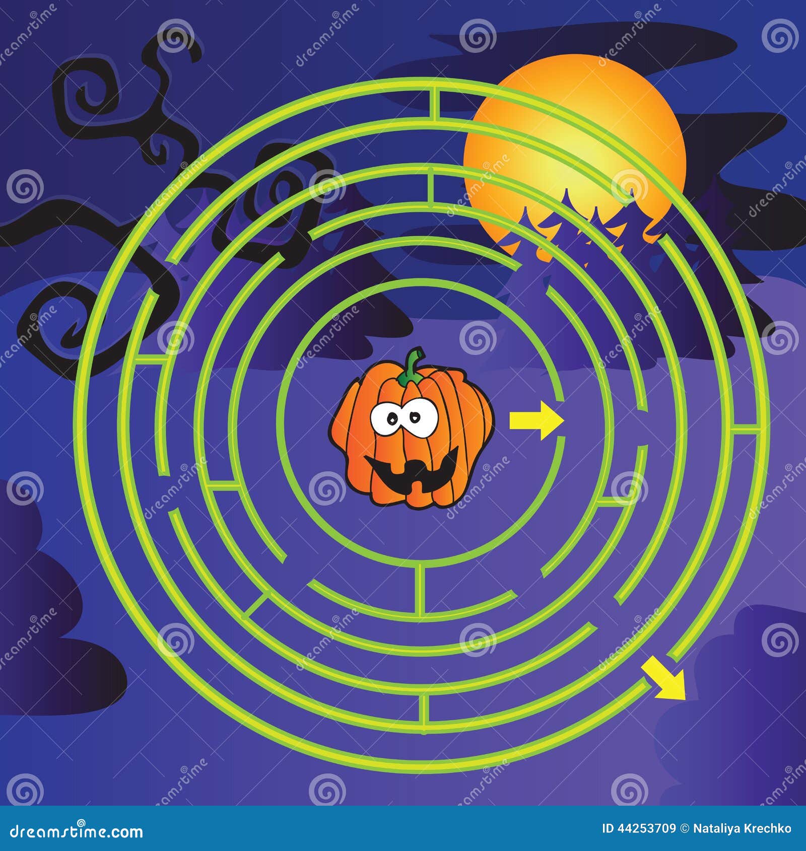 Labyrinthe de Halloween illustration de vecteur. Illustration du ...