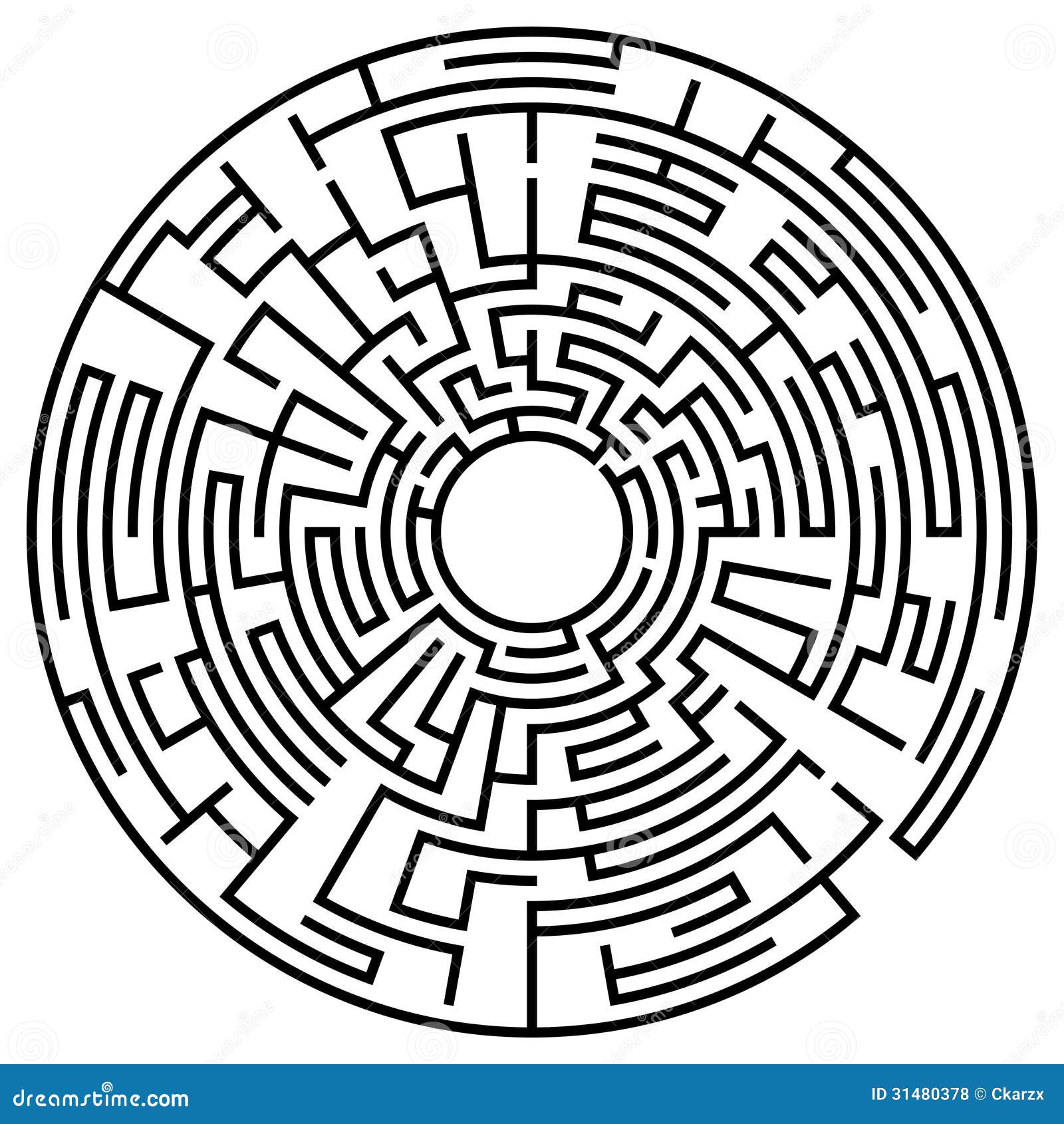 Labyrinthe rond illustration de vecteur. Illustration du problème ...