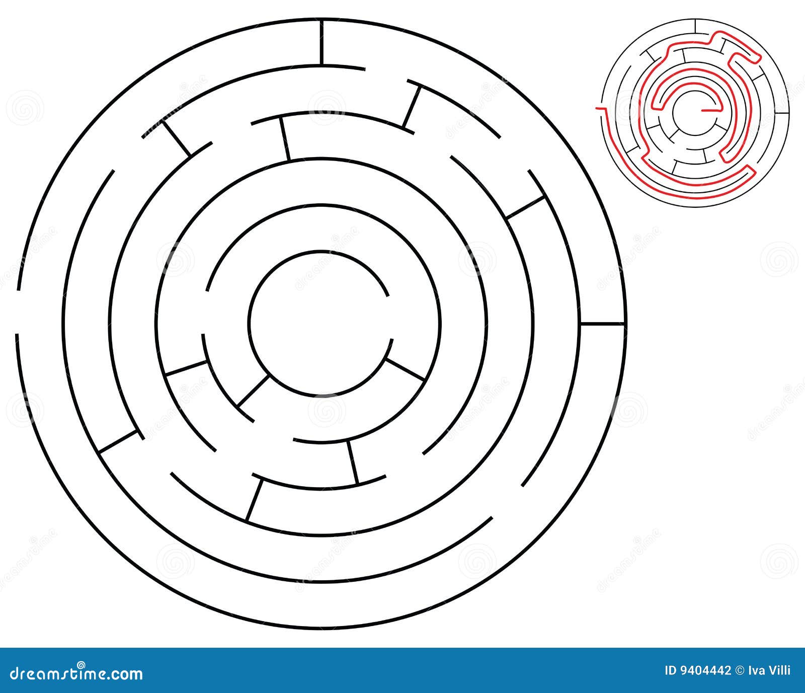 Labyrinthe rond illustration stock. Illustration du puzzle - 9404442