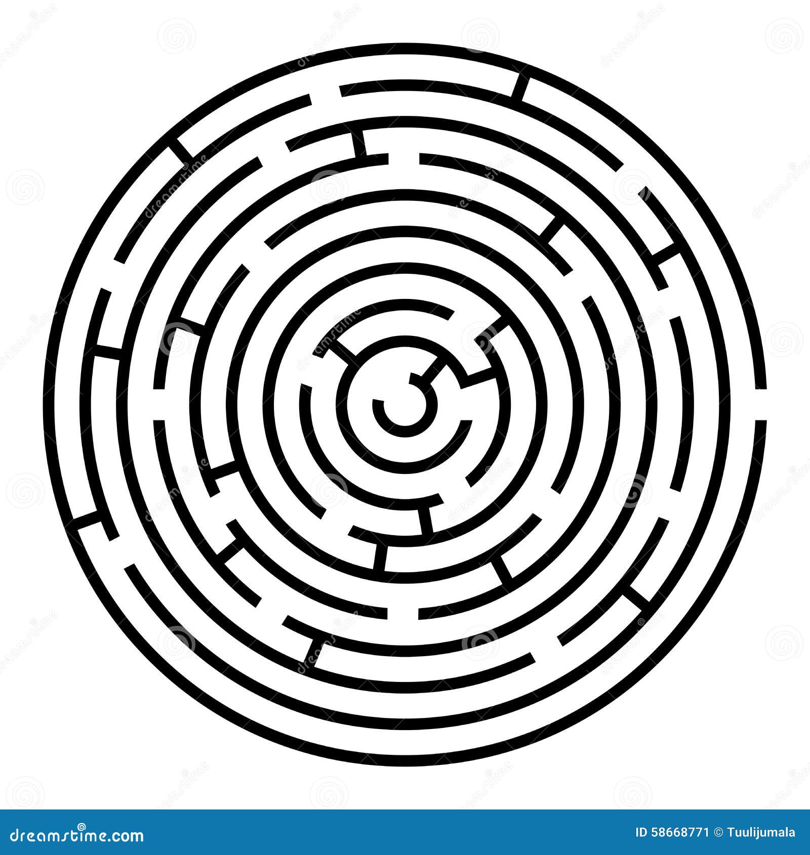 Labyrinthe Rond Noir Et Blanc Illustration de Vecteur - Illustration du ...