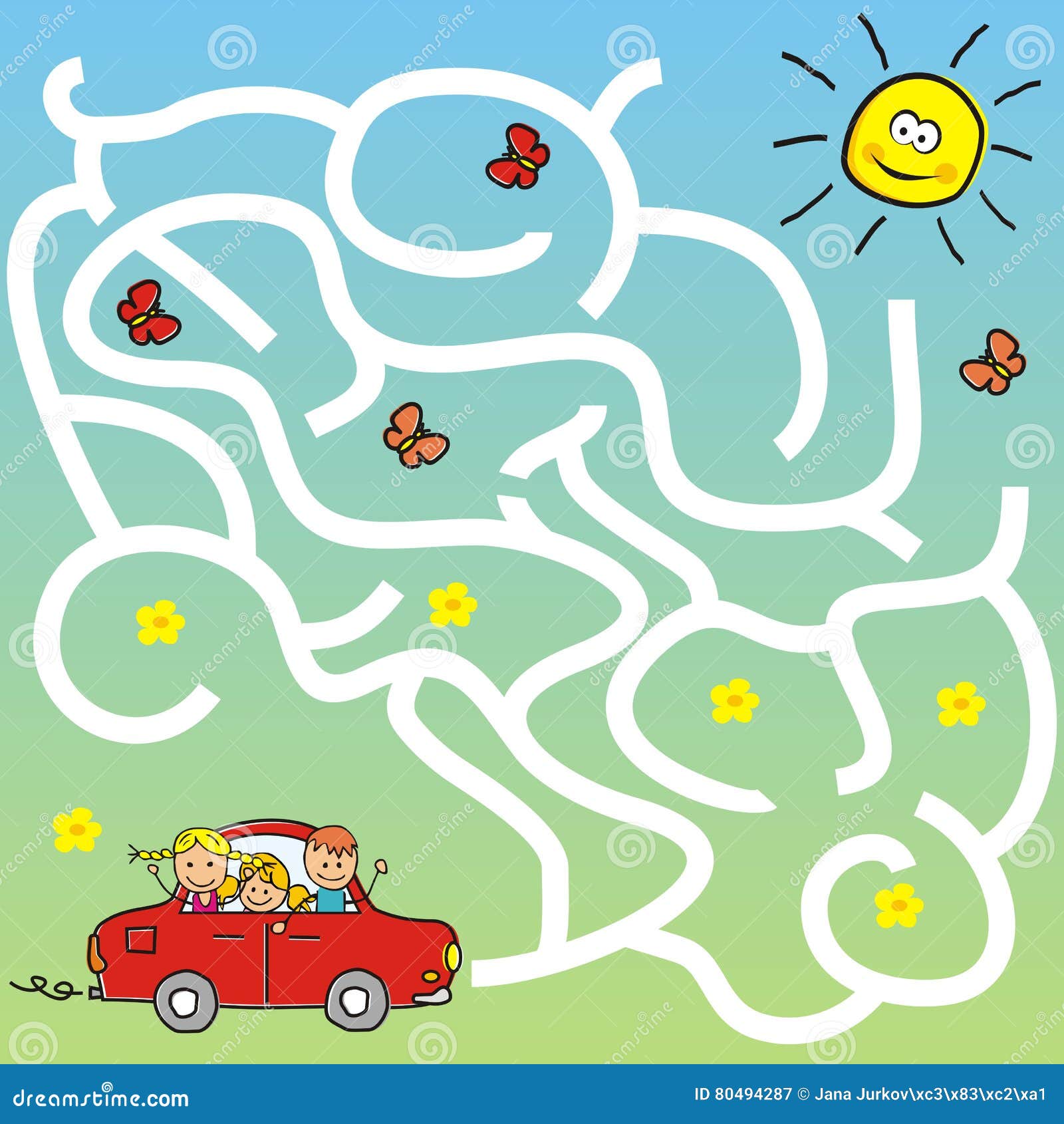 Labyrinthe, voyage d'été illustration de vecteur. Illustration of ...