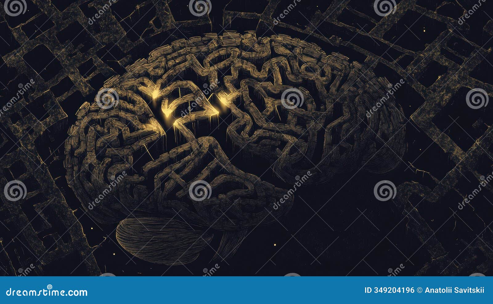 Labyrinthine Structures Represent a Human Brain, Showcasing Complex ...