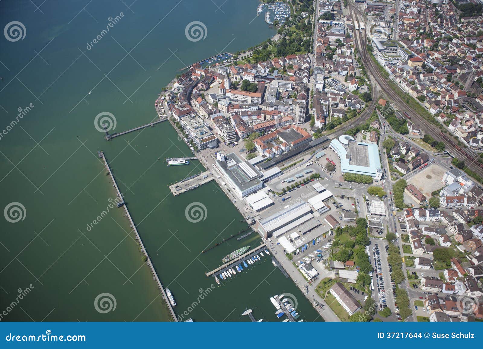 Lac Constance Aerial View photo stock. Image of bateaux - 37217644