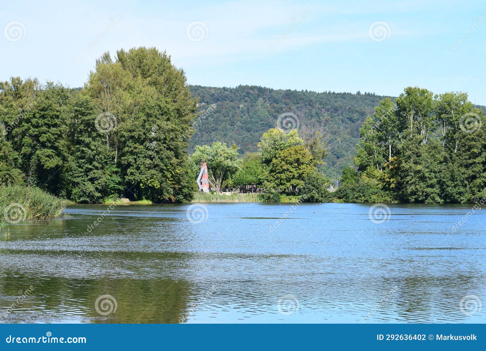 Lac D Echternach with a Playground at the Shore Stock Photo - Image of ...
