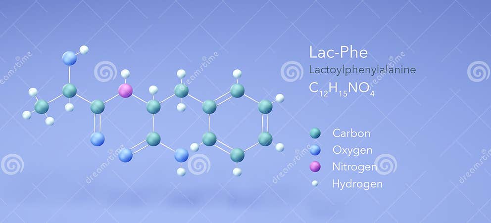 Lac-phe Molecule, Molecular Structures, Lactoylphenylalanine 3d Model ...