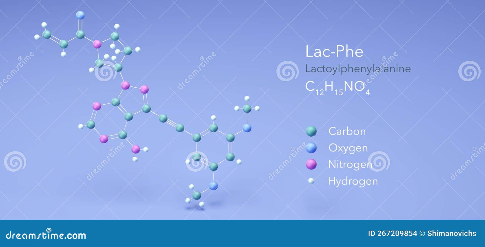 Lac-phe Molecule, Molecular Structures, Lactoylphenylalanine 3d Model ...