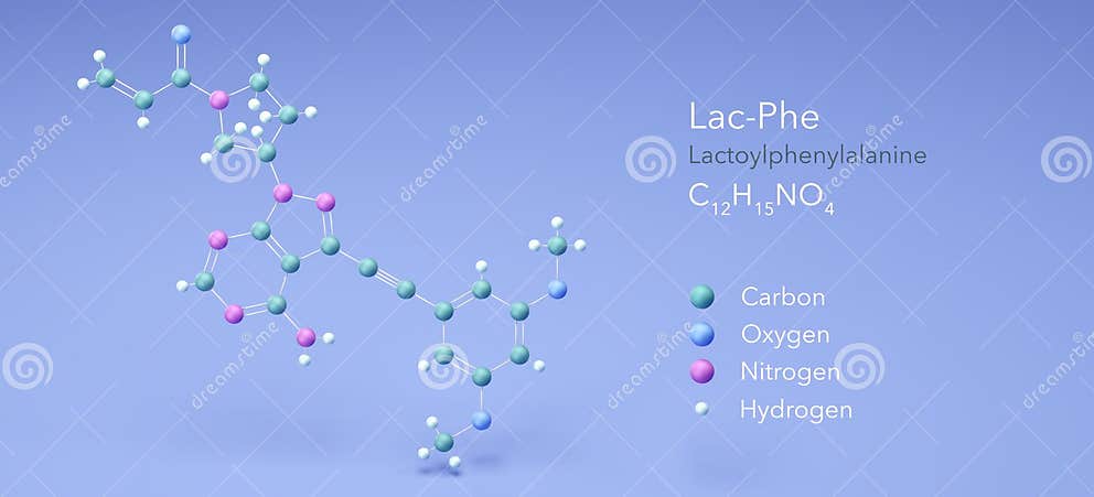 Lac-phe Molecule, Molecular Structures, Lactoylphenylalanine 3d Model ...