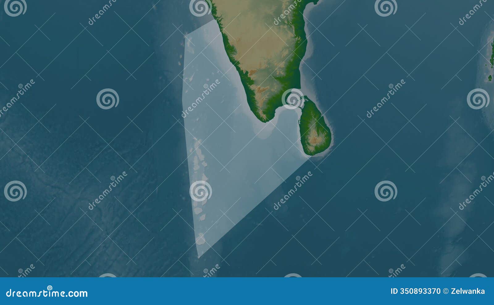 Laccadive Sea Highlighted. Physical Map Stock Illustration ...