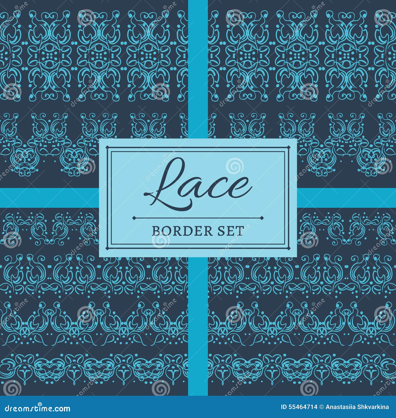 Lace abstract border set stock vector. Illustration of ornate - 55464714