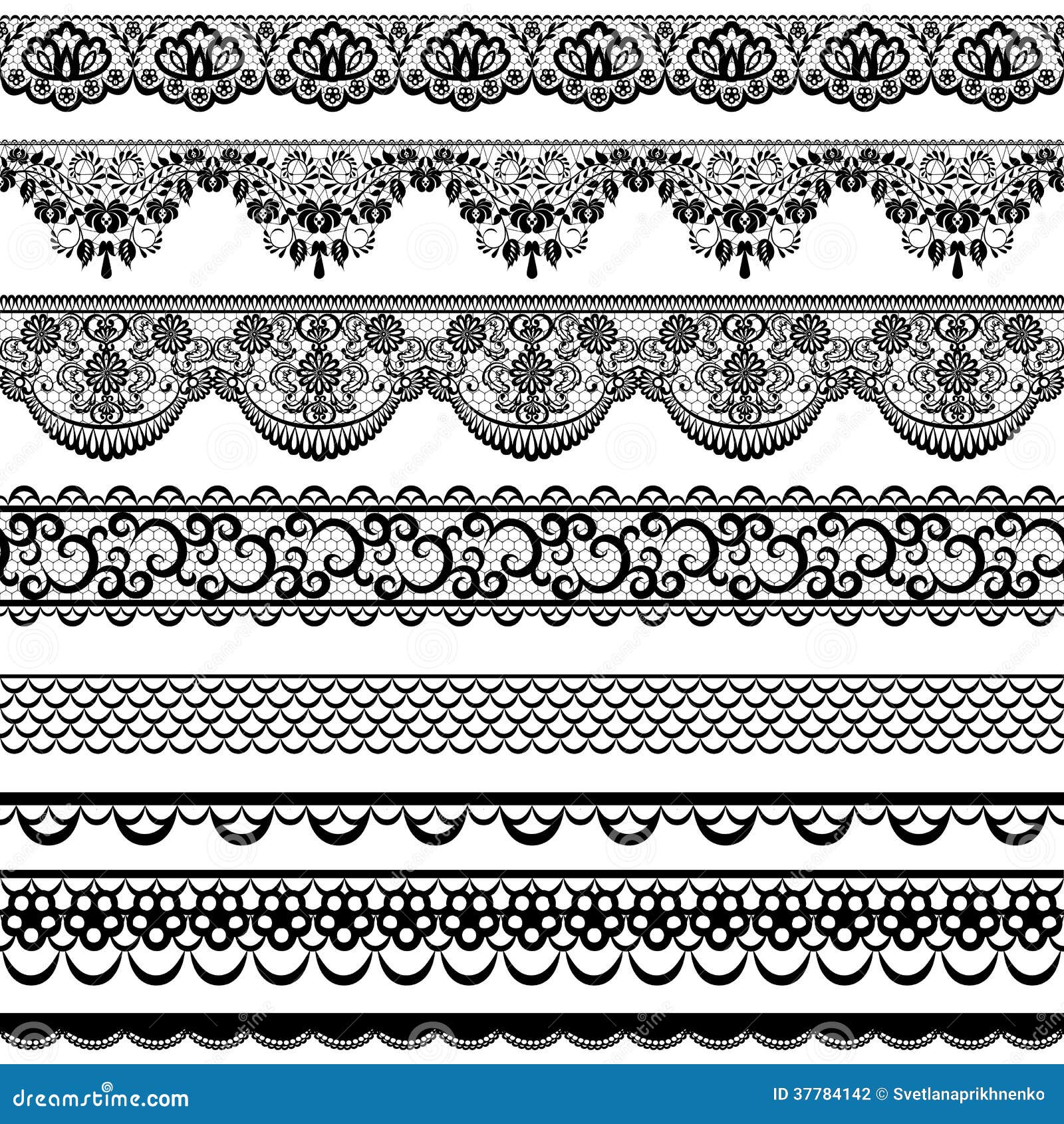 Lace borders stock vector. Illustration of lace, clothes - 37784142