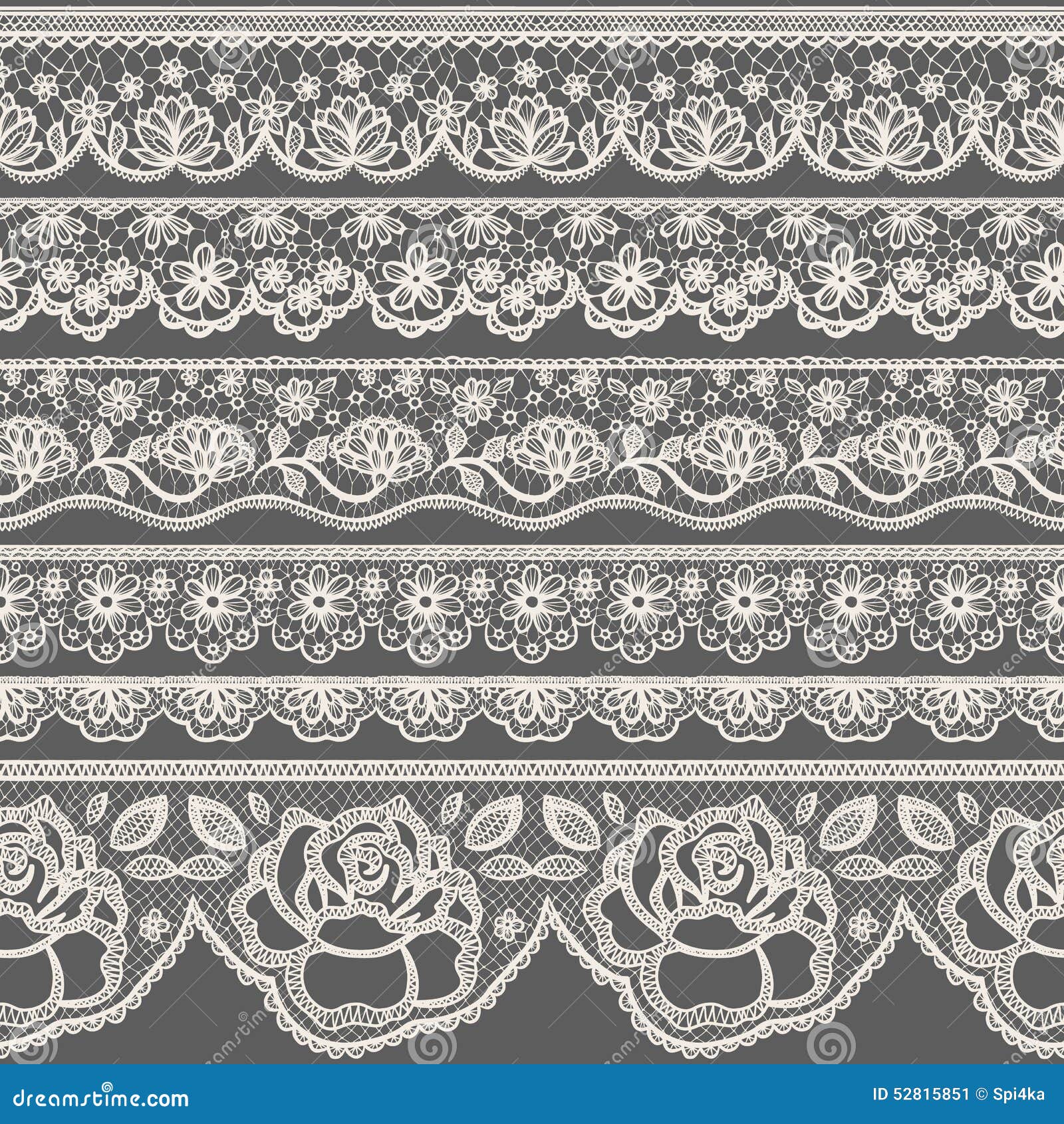 Lace borders stock vector. Illustration of collection - 52815851