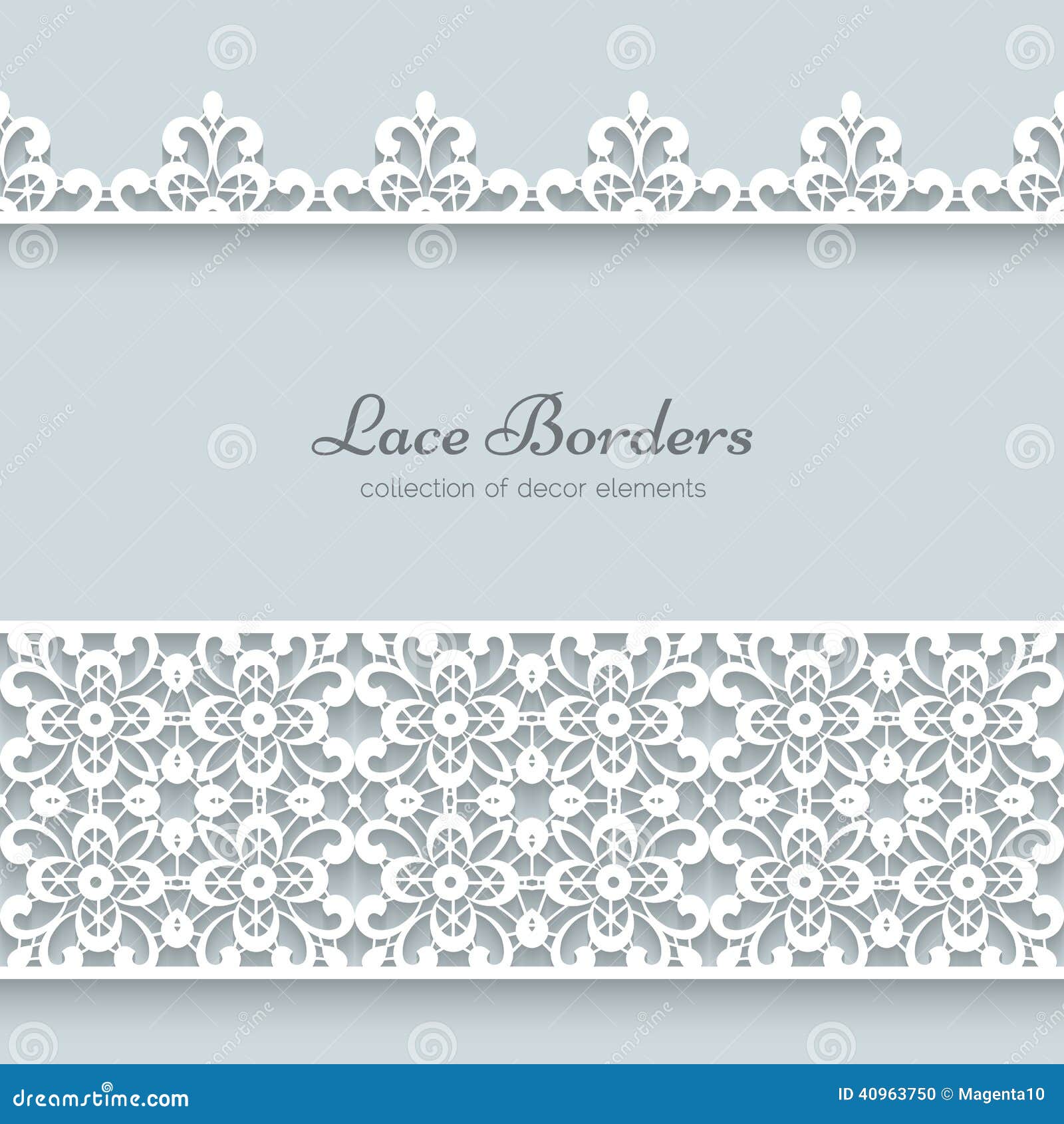 Lace Borders. Seamless Vintage Cotton Lace Eyelets, Horizontal Stripe ...