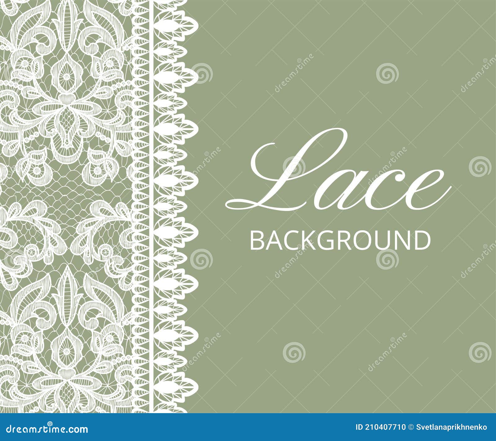 Lace card stock vector. Illustration of romantic, olive - 210407710