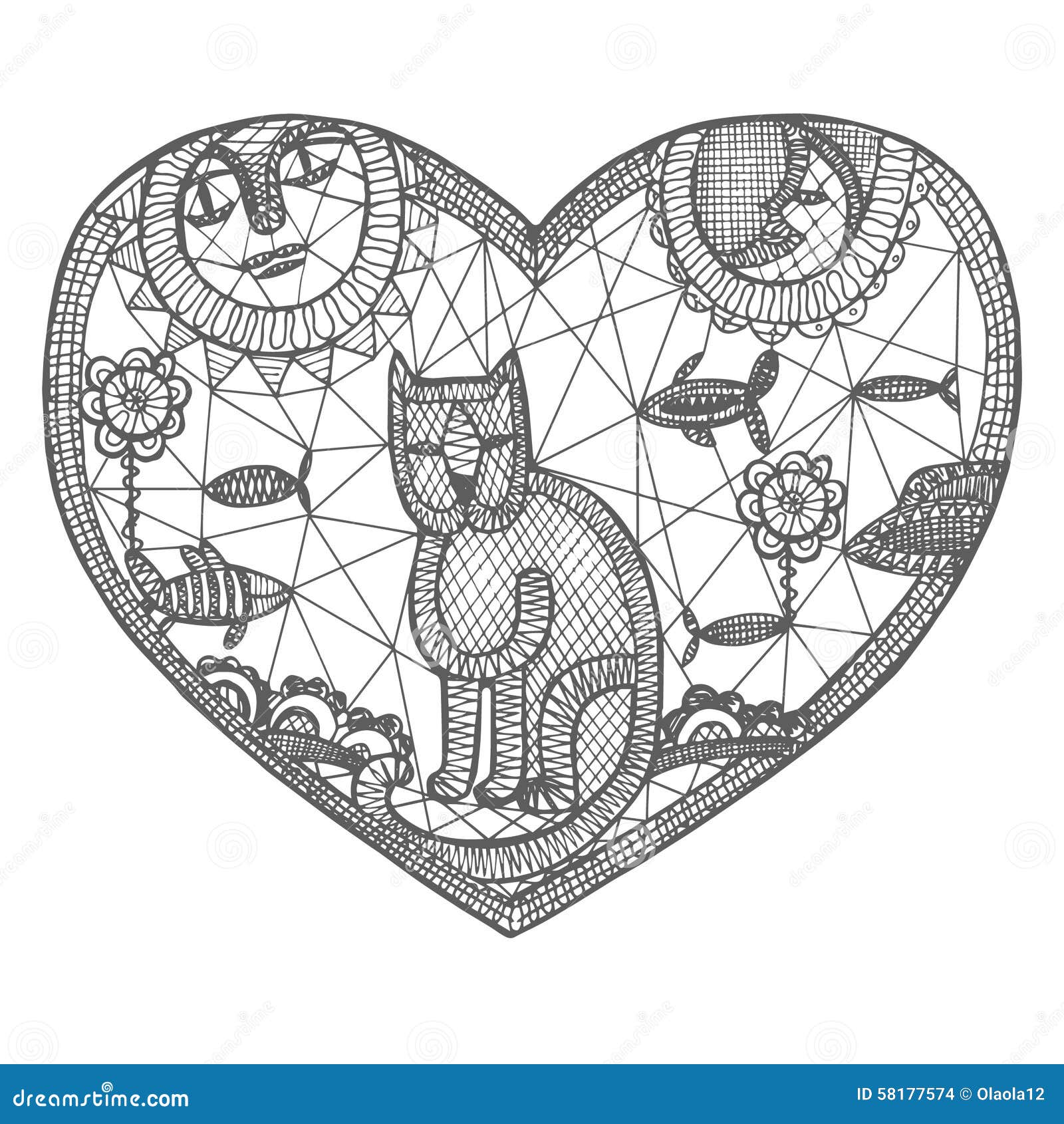Lace cat stock vector. Illustration of creative, curve - 58177574