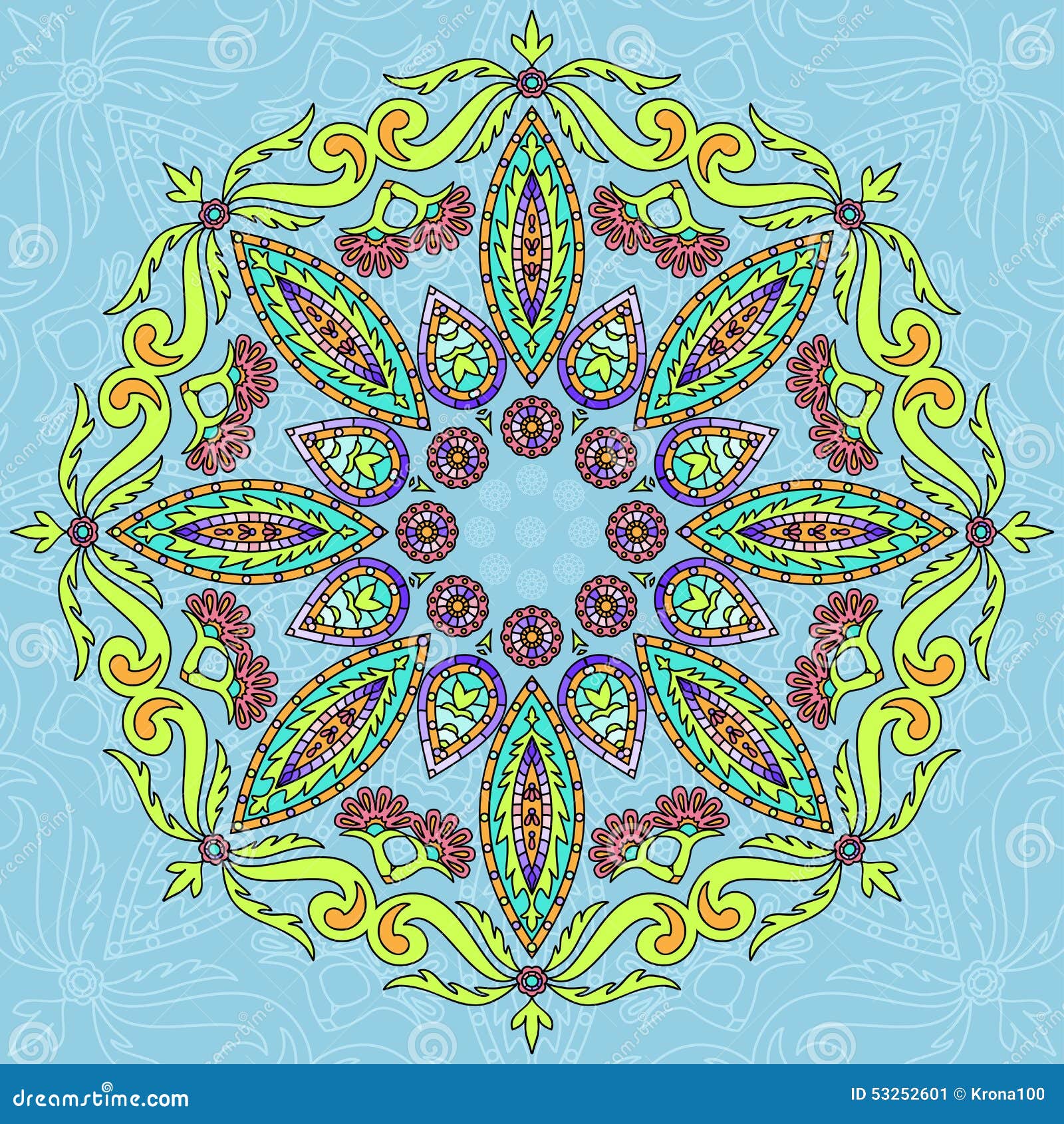 Lace color pattern stock vector. Illustration of circle - 53252601