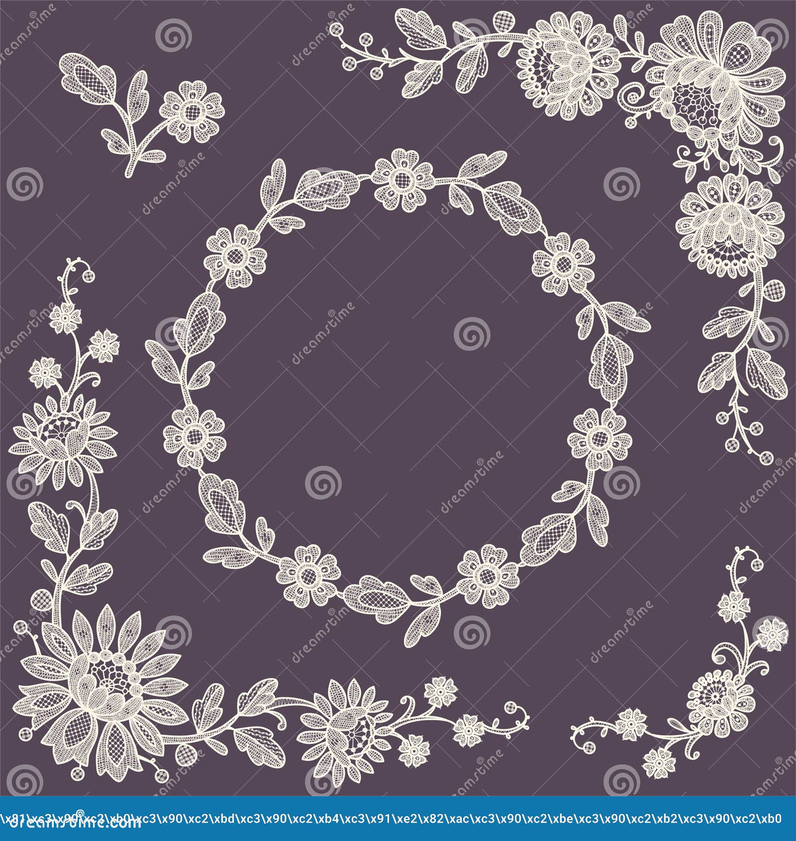 Lace Corners. Frame. stock vector. Illustration of leaf - 54759983