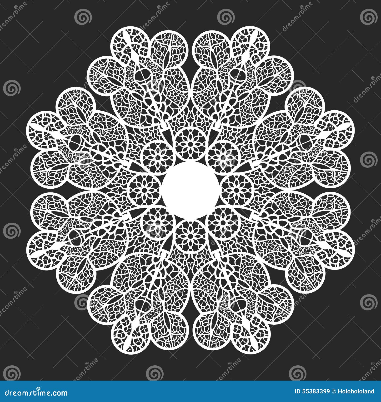 Lace doily stock vector. Illustration of wedding, ornament - 55383399
