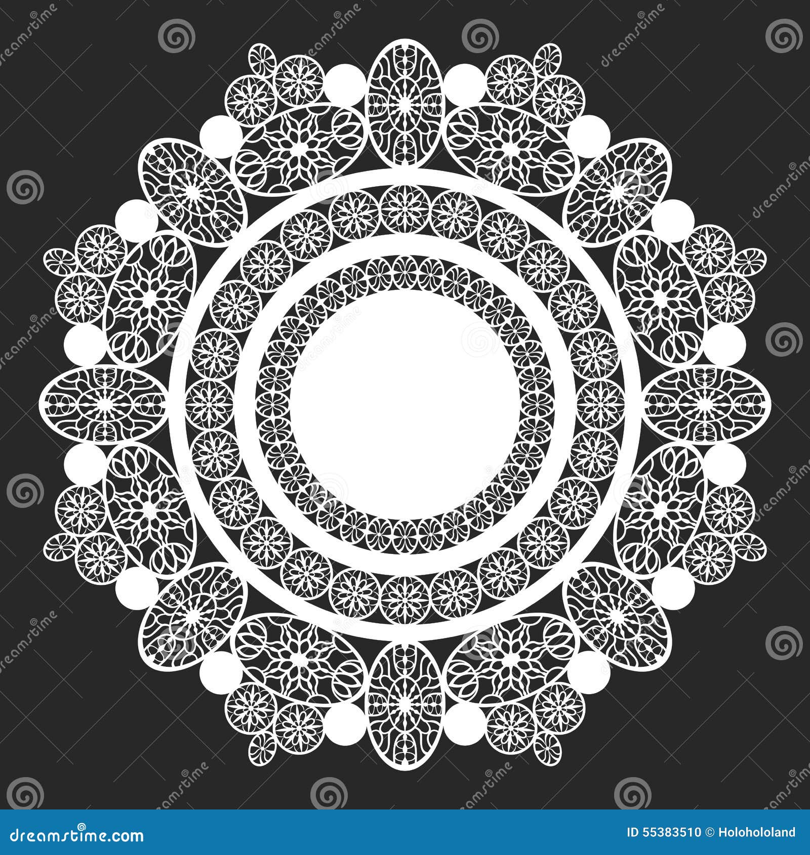 Lace doily stock vector. Illustration of vector, ornament - 55383510