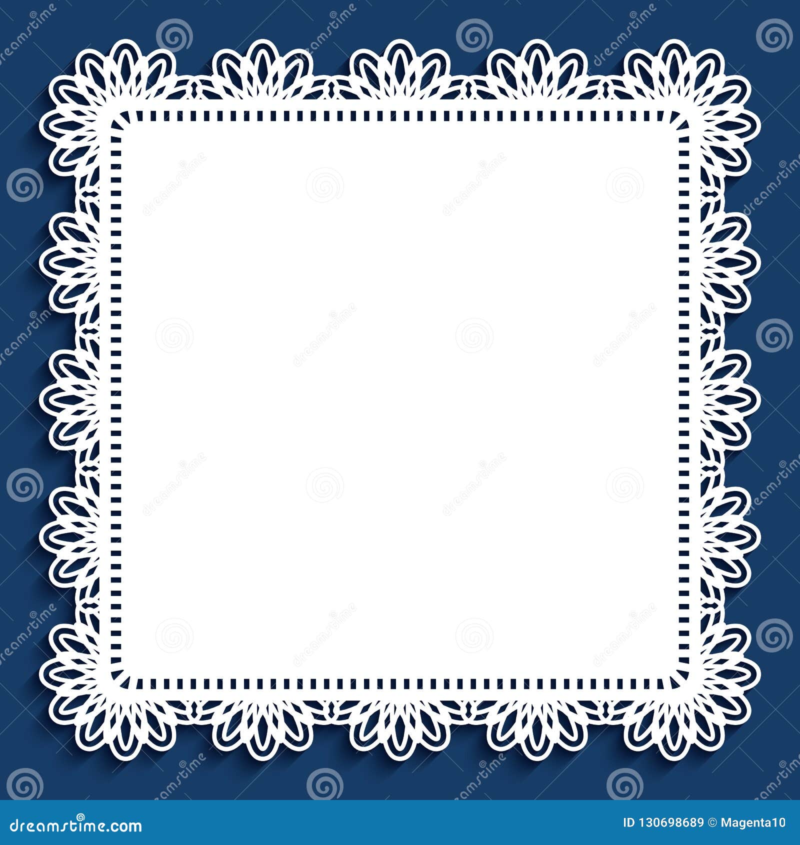 Square Cutout Paper Lace Frame Vector Illustration | CartoonDealer.com ...