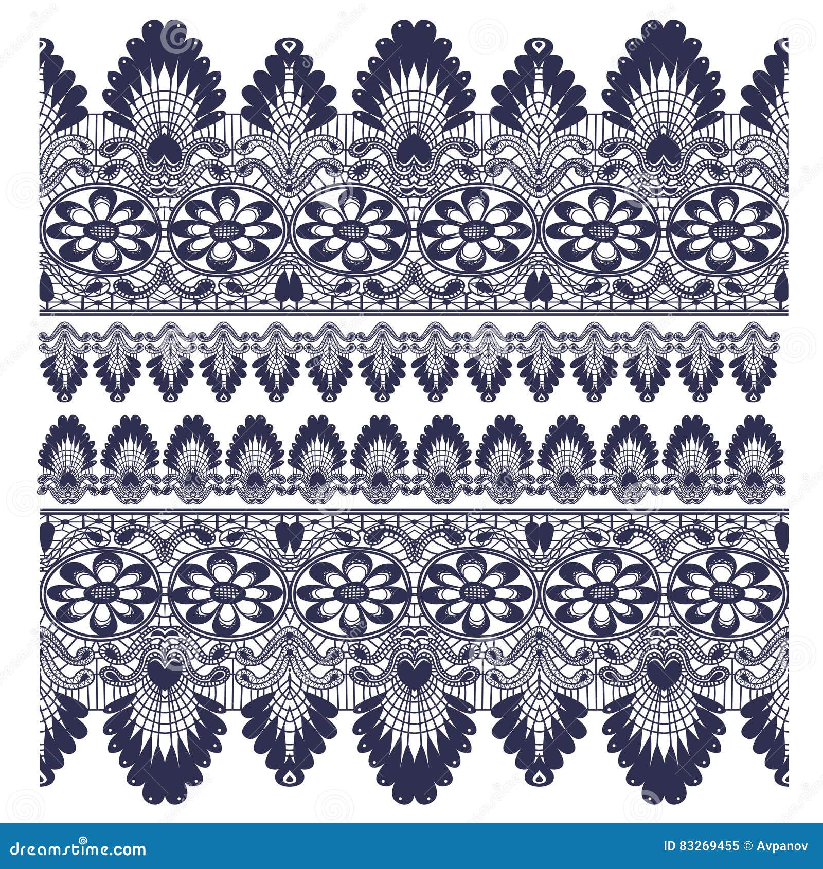 Lace edge patterns stock vector. Illustration of delicate - 83269455