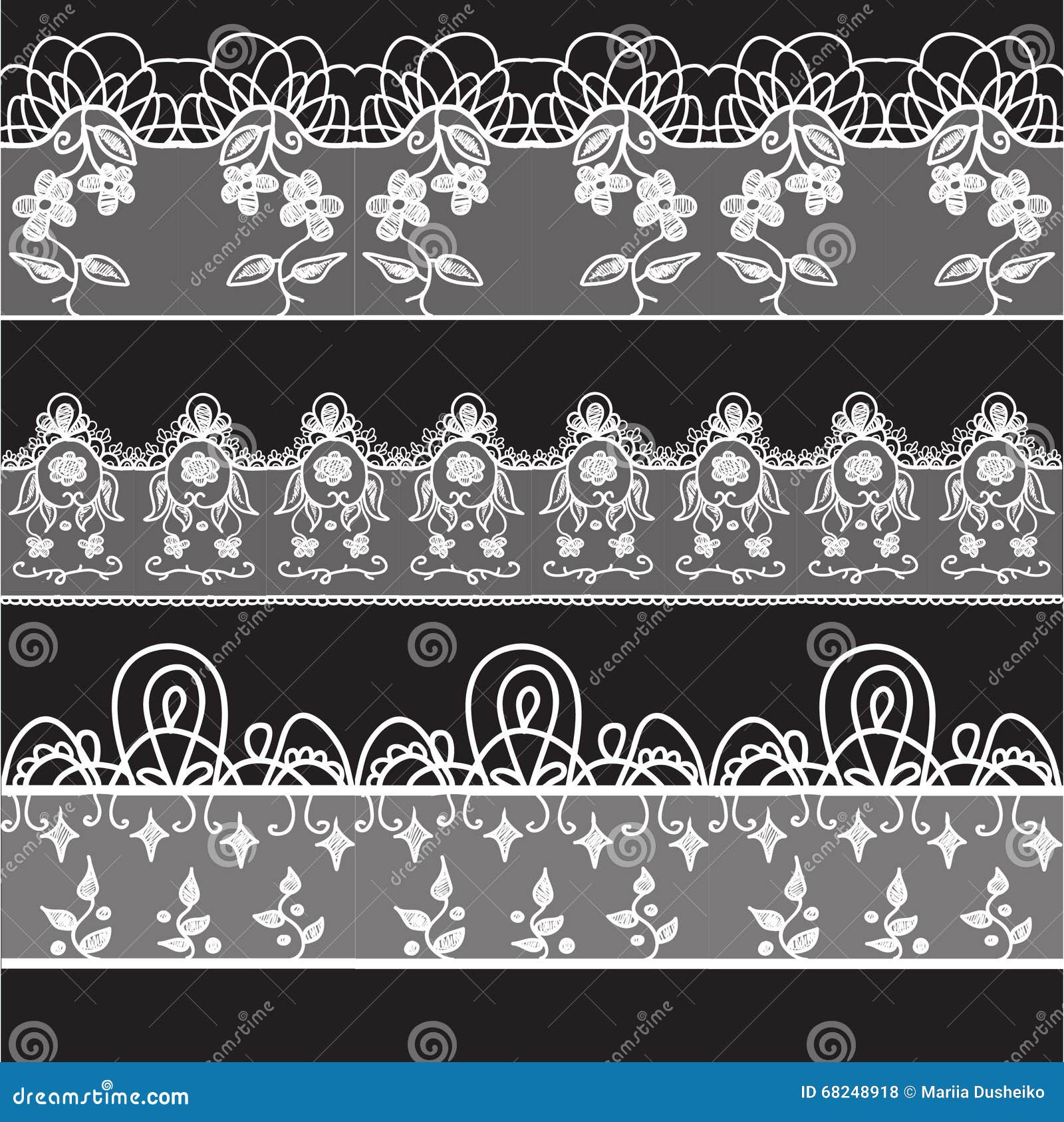 Lace Edge Vector Thread Knitting Stock Vector - Illustration of ...