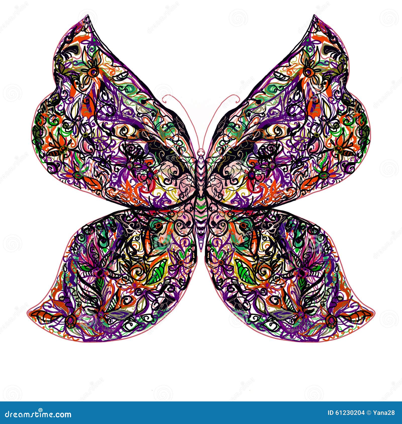 Lace floral butterfly stock illustration. Illustration of blue - 61230204