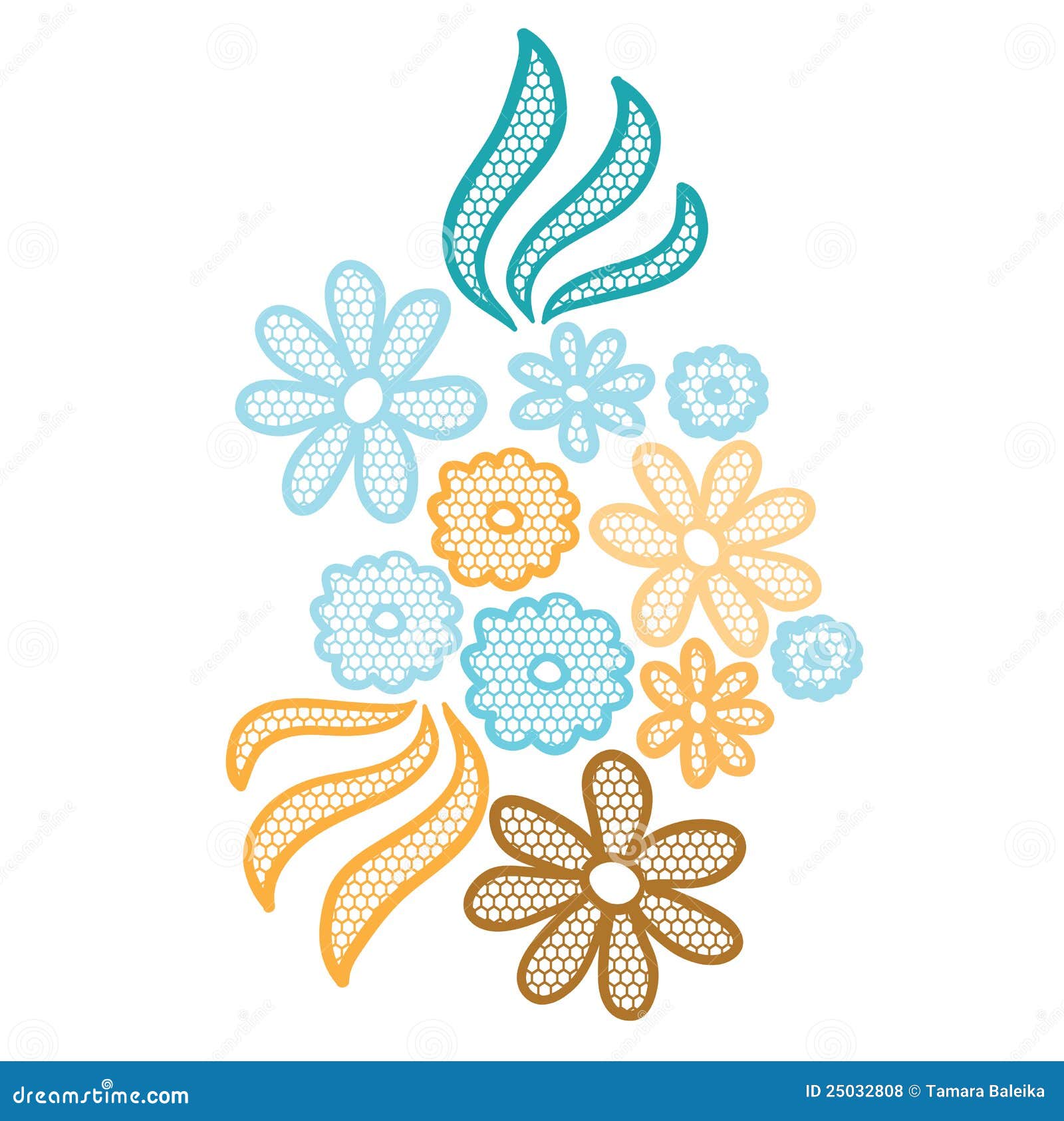 Flower Applique Vertical Banner Paper Flowers Cartoon Vector ...