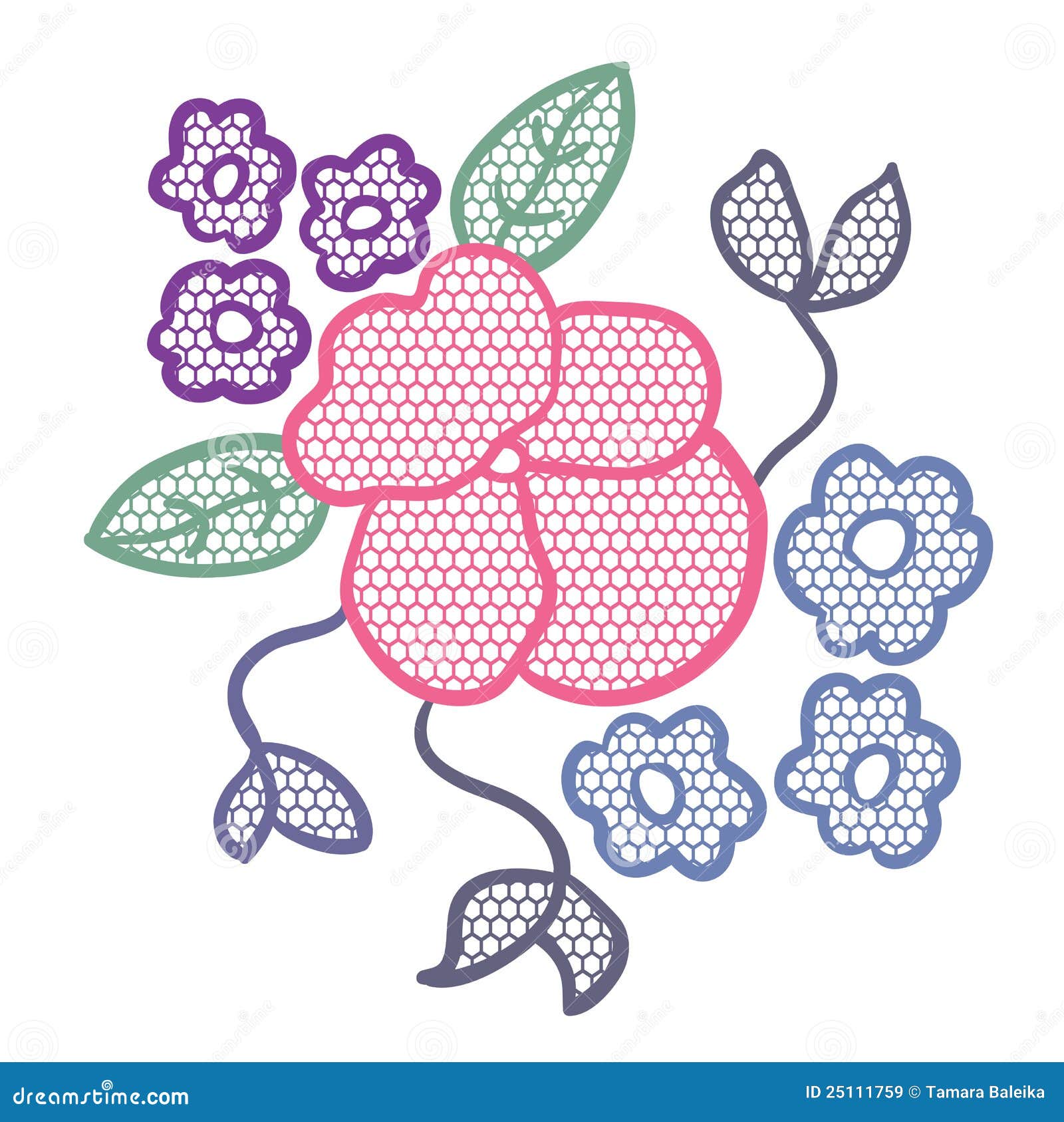 Flower Applique Vertical Banner Paper Flowers Cartoon Vector ...