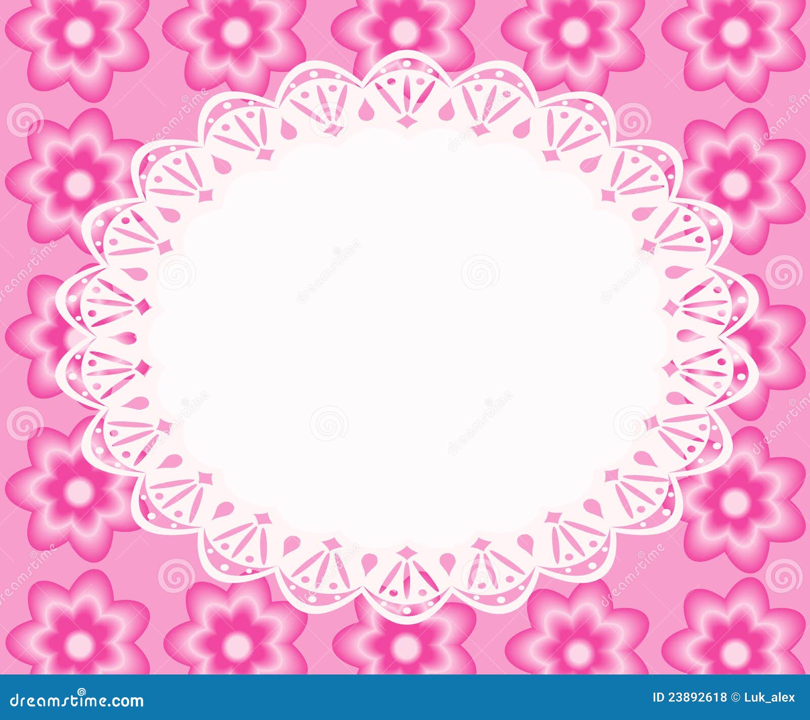 Lace Frame with Pink Flowers. Stock Vector - Illustration of ornate ...