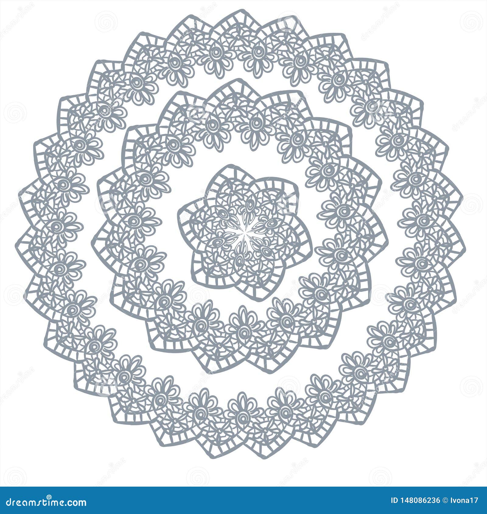 Lace Frame Vector Decorative Design Element Background Hand Drawn ...