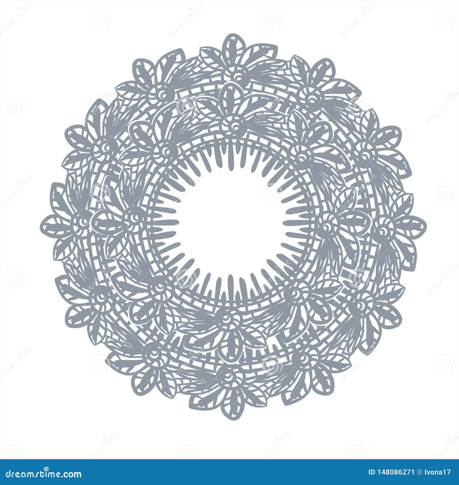 Lace Frame Vector Decorative Design Element Background Hand Drawn ...