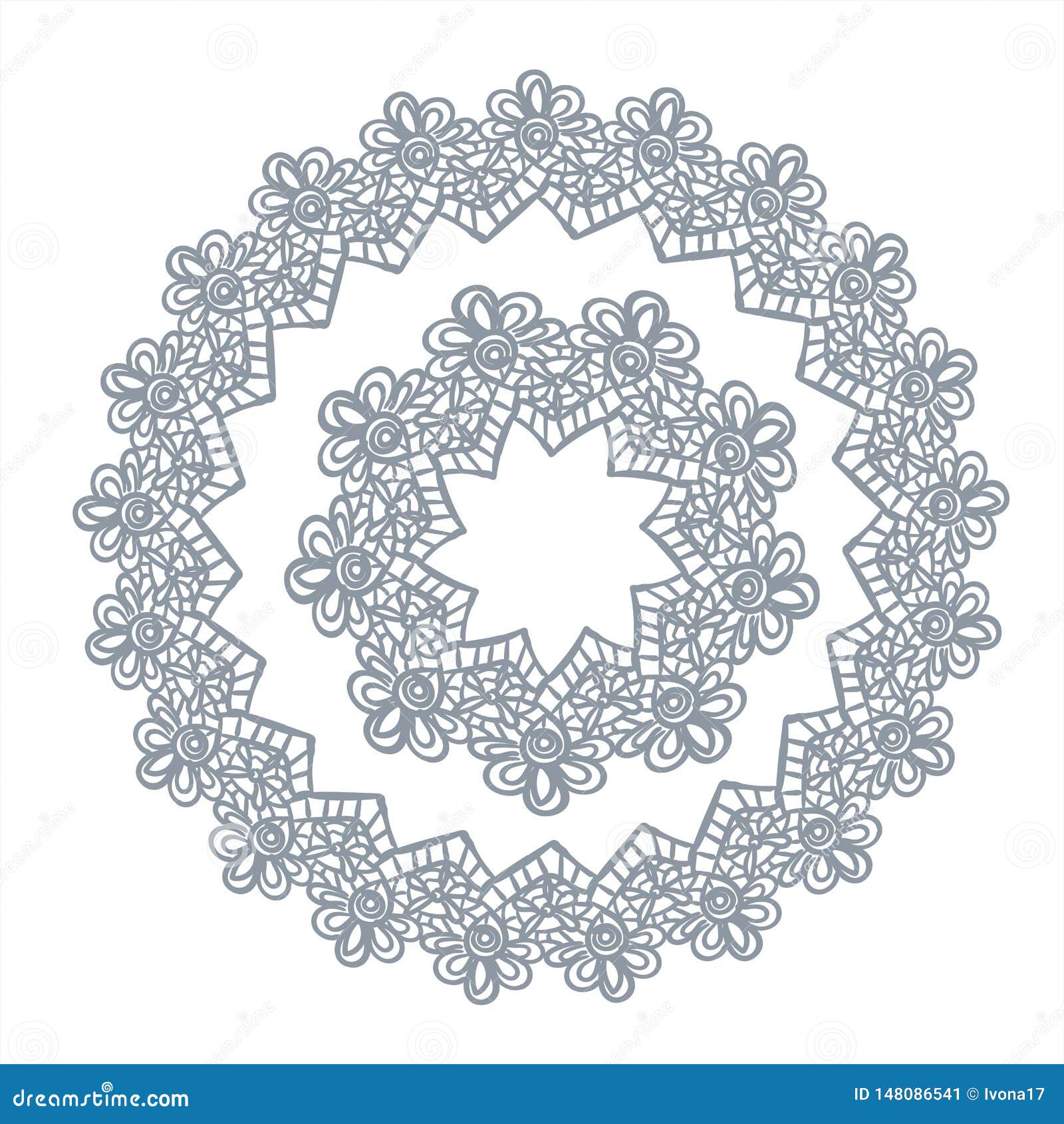 Lace Frame Vector Decorative Design Element Background Hand Drawn ...