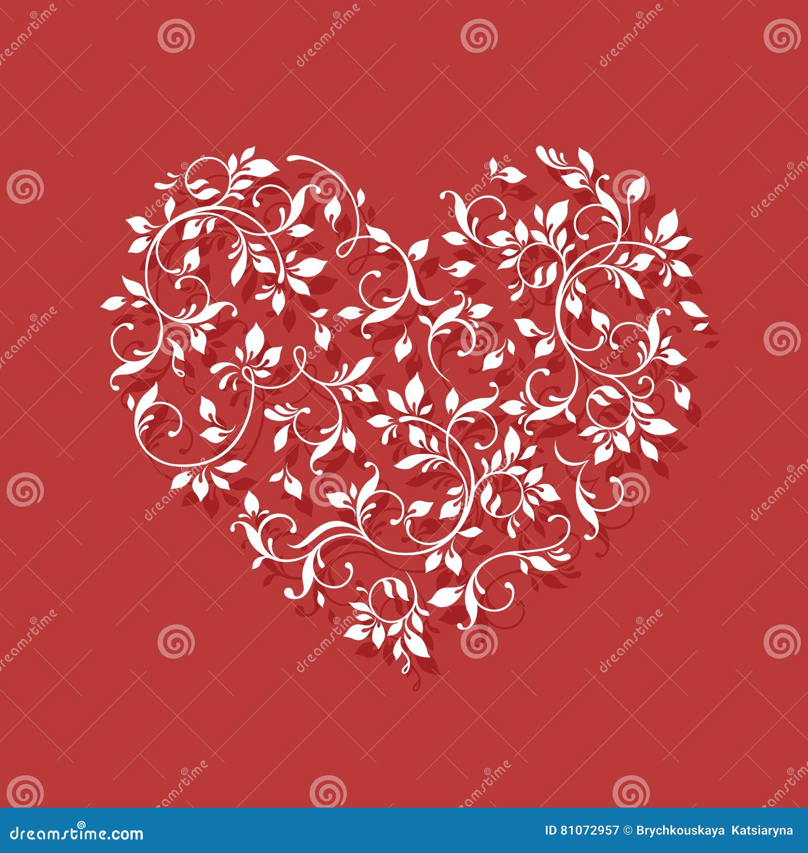 Lace Heart on Red Background. Valentine Card. Stock Vector ...