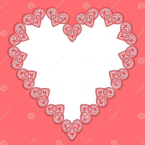 Lace heart stock vector. Illustration of card, lace, pink - 49728657