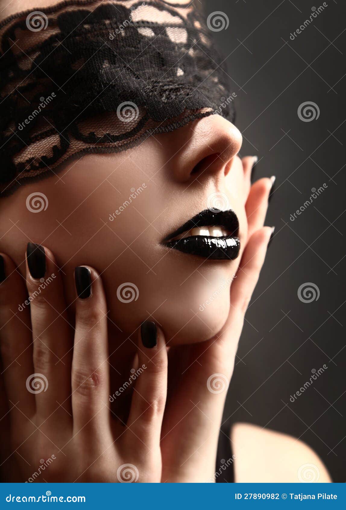 Lace on her eyes stock photo. Image of face, makeup, glamour - 27890982