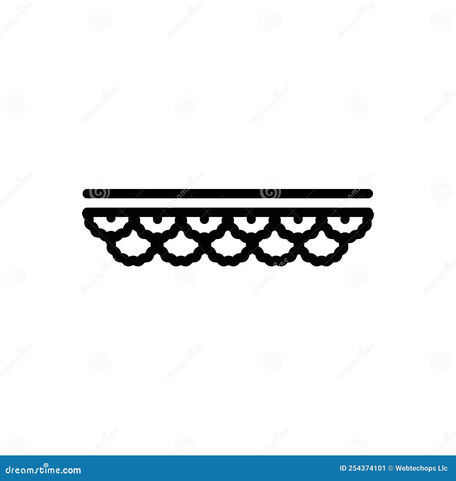 Black Line Icon for Lace, Lacework and Cordon Stock Illustration ...