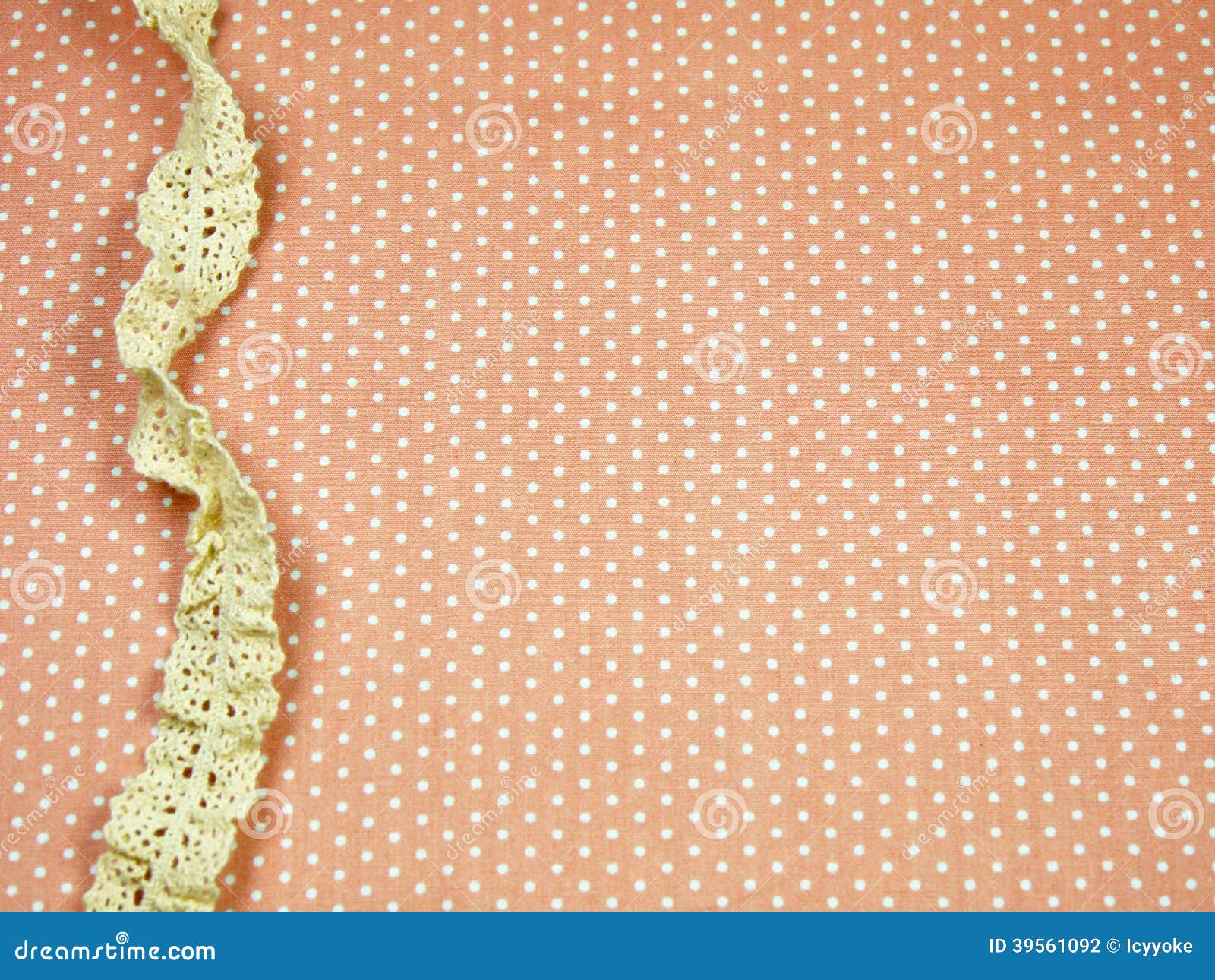 Lace Line on Orange Polka Dot Background Stock Photo - Image of round ...