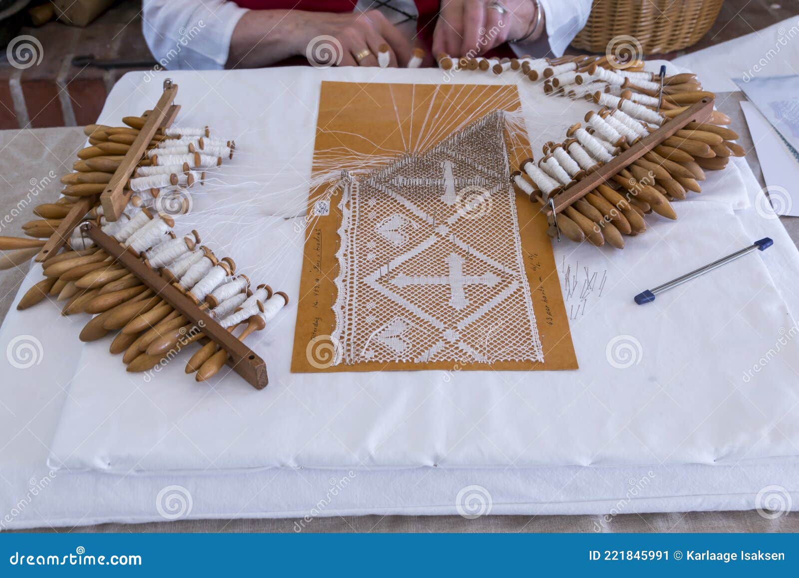 Lace Maker Making Lace Like in the 18th Centory Editorial Photo - Image ...