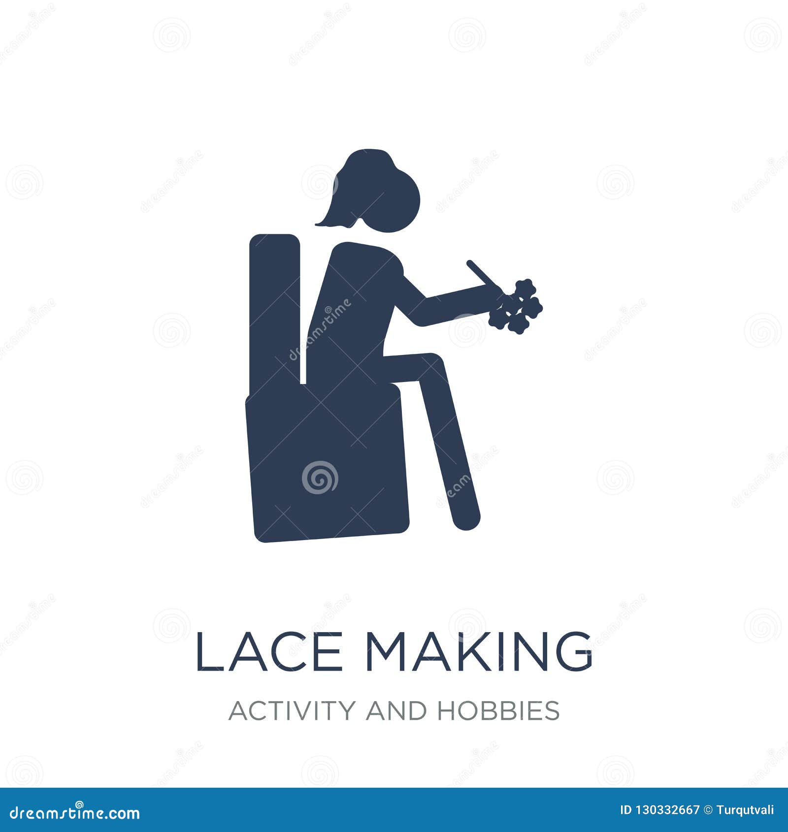 Lace Making Icon. Trendy Flat Vector Lace Making Icon on White B Stock ...